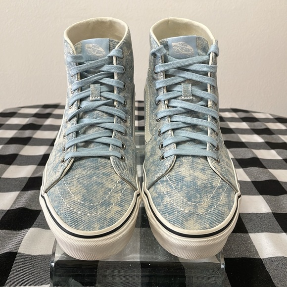 Vans | Shoes | Vans Sk8 Hi Tapered Denim Destroy Winter Sky Washed Blue ...
